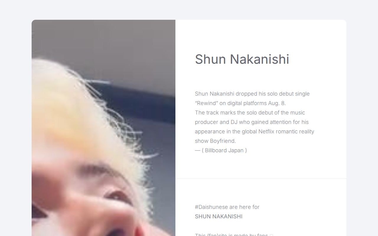 Shun Nakanishi Songs